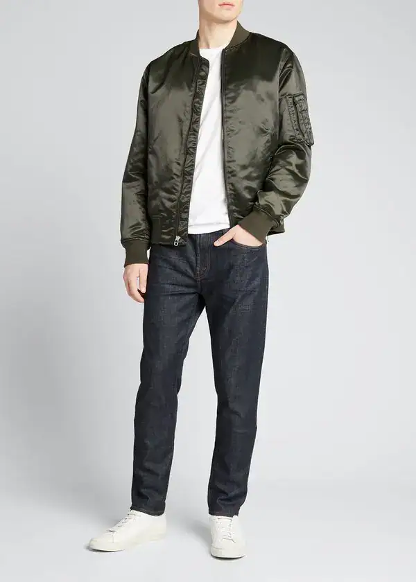Rag Bone Manston Recycled Satin Bomber Jacket In Green 51% Off