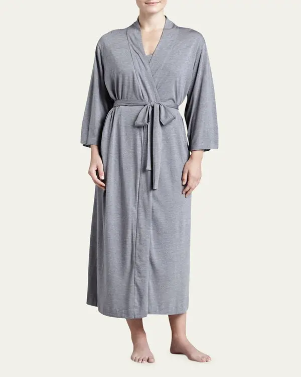 Natori Shangri-la Long Robe - Heather Grey