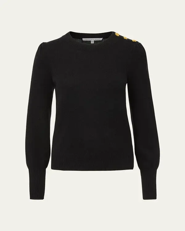 Veronica Beard Nelia Cashmere Crewneck Sweater - Black