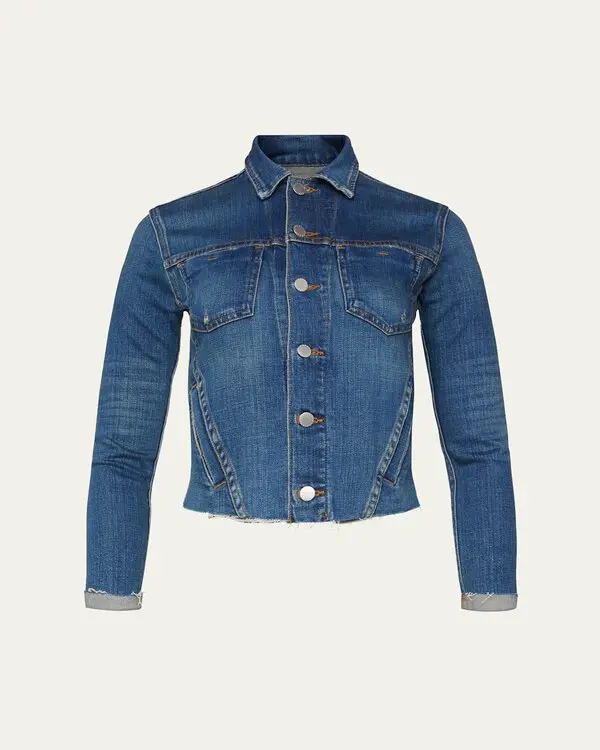 L'Agence Janelle Raw-edge Denim Jacket - Authentique