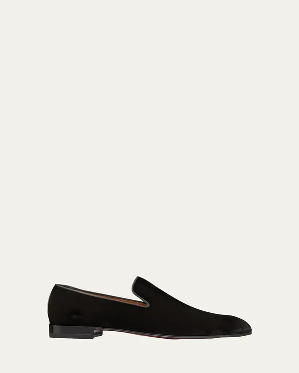 CHRISTIAN LOUBOUTIN Dandelion Velvet Loafers - Black
