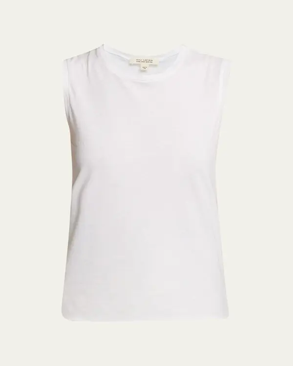 NILI LOTAN Cotton Muscle Tee - White
