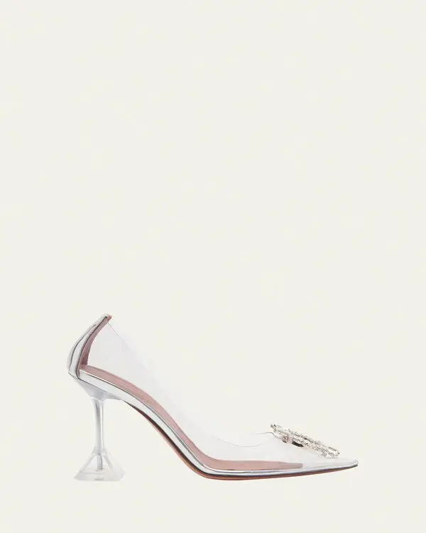 Amina Muaddi Begum Plexi Jewel Pumps - Clear