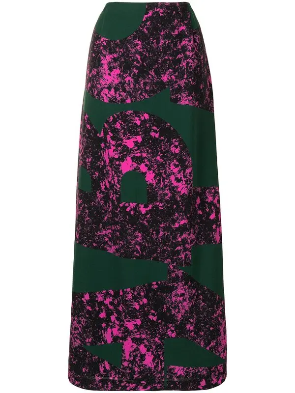 Colville Abstract Print Long Skirt