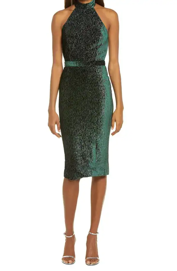slim fit dress slacks Neve Green Velvet Halter Dress main image 1