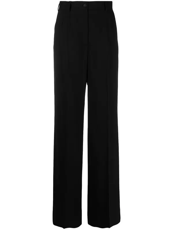 Dolce & Gabbana High-waisted Wide-leg Trousers - Black