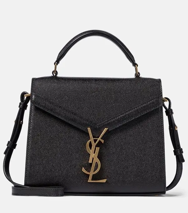 Saint Laurent Cassandra Mini Leather Shoulder Bag - Black