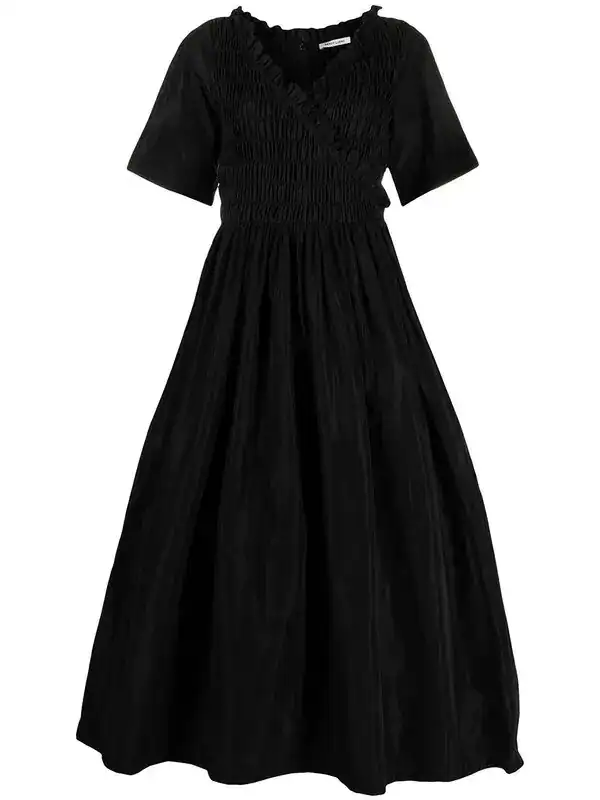 blue dress for baby girl Smocked A-line Flowy Dress in Dark Pink – Maxim Creation