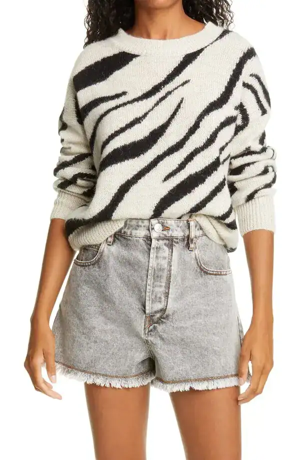 Isabel Marant Isabel Marant Etoile Genna Alpaca Wool Blend Zebra