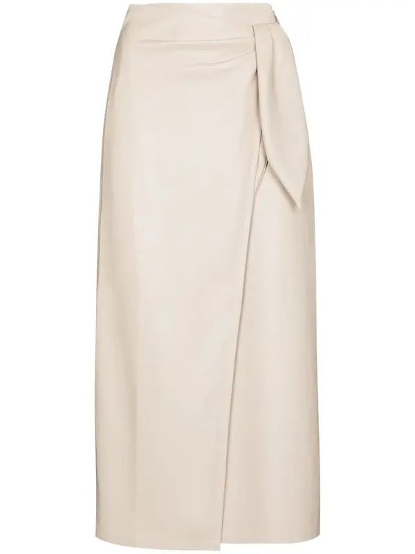 Nanushka Amas Wraparound Midi Skirt - Neutrals