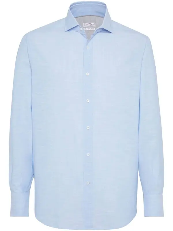 Brunello Cucinelli Long-sleeve Cotton Shirt - Blue