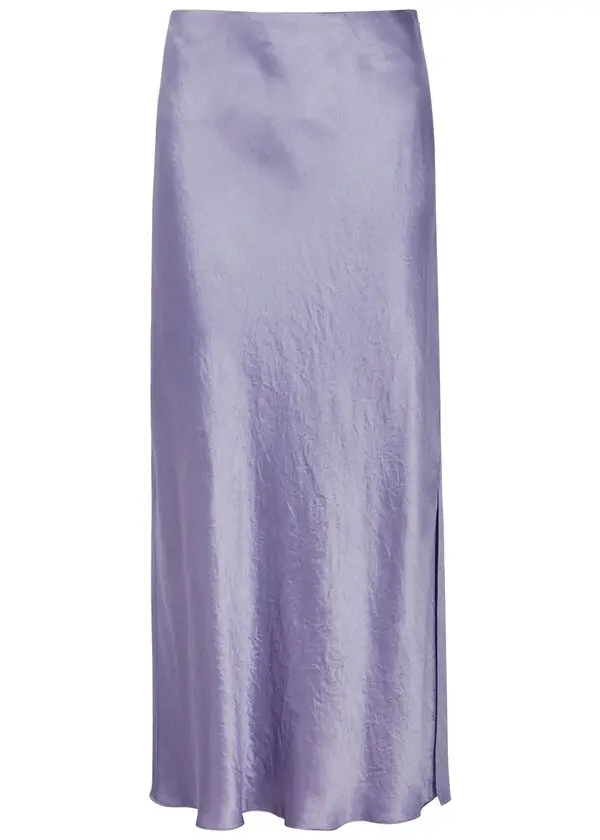 Vince Hammered Satin Midi Skirt In Lilac 67% Off Editorialist