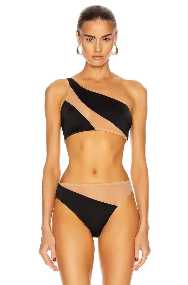 Norma Kamali Snake Mesh Bra In Black