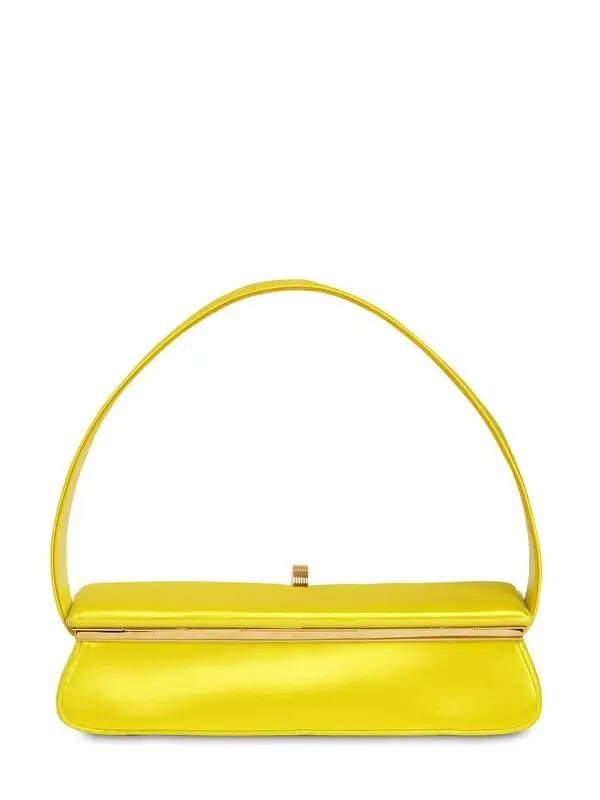 Victoria Beckham Powder Box Silk Satin Top Handle Bag In Yellow - 20% ...