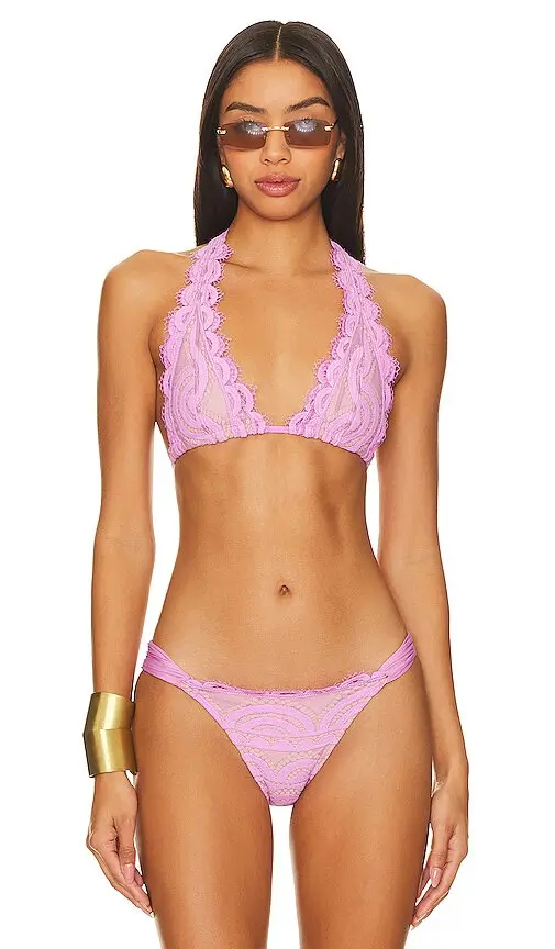 PQ Lace Halter Bikini Top - Iris