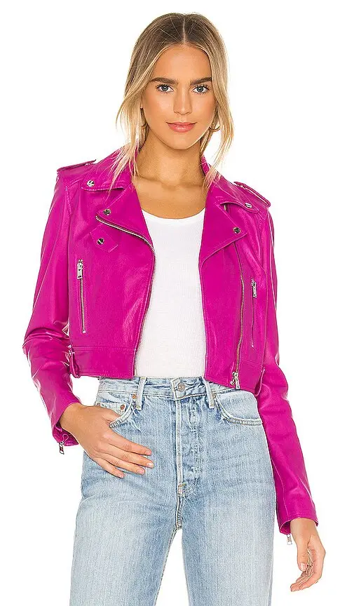 LAMARQUE Ciara Leather Jacket - Fuchsia