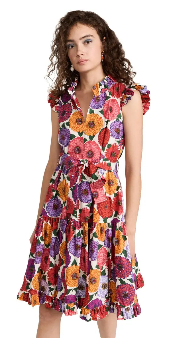 La DoubleJ Floral Print Mini Dress - Zinnie
