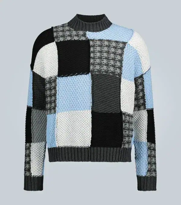 トップス J.W. Anderson Cotton Patchwork Knit Jw Anderson Cotton Patchwork Knitted Sweater In