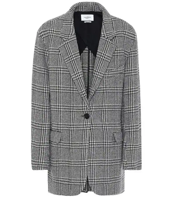 Isabel Marant éToile Ondine Checked Wool-Blend Jacket In Grey - 30