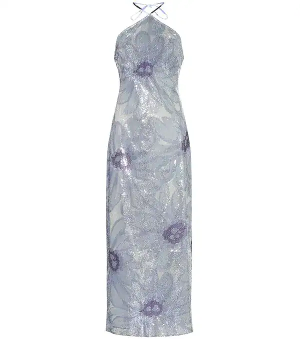 Jacquemus La Robe Lavandou Sequined Dress In Blue - 30% Off | Editorialist