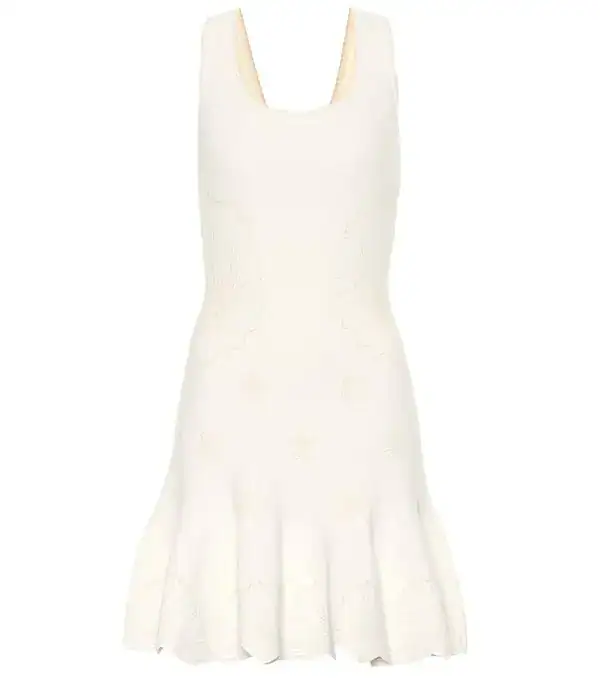 Alexander Mcqueen Jacquard Knit Dress In White - 50% Off | Editorialist