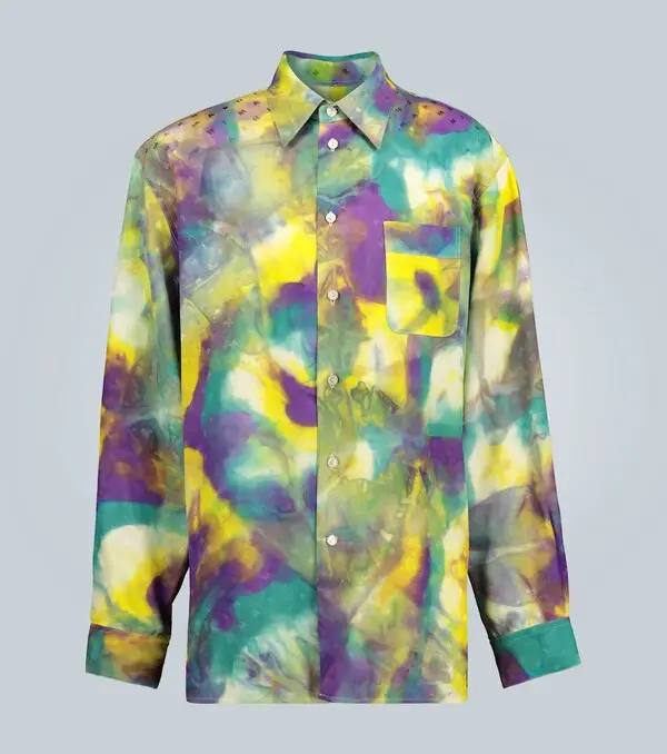 Tie Dyed Vicose Jacquard Shirt
