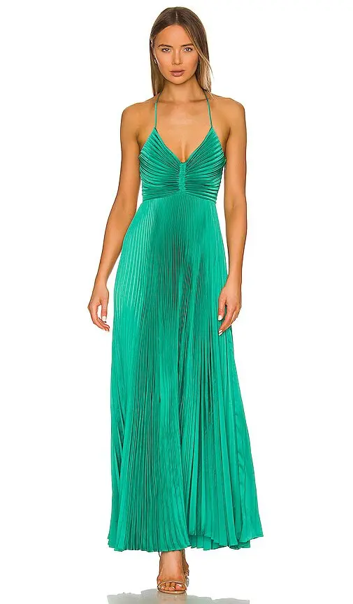 A.L.C. Aries Dress In Green - Viridian | Editorialist