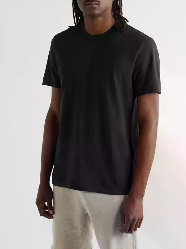 JAMES PERSE Combed Cotton-jersey T-shirt - Black