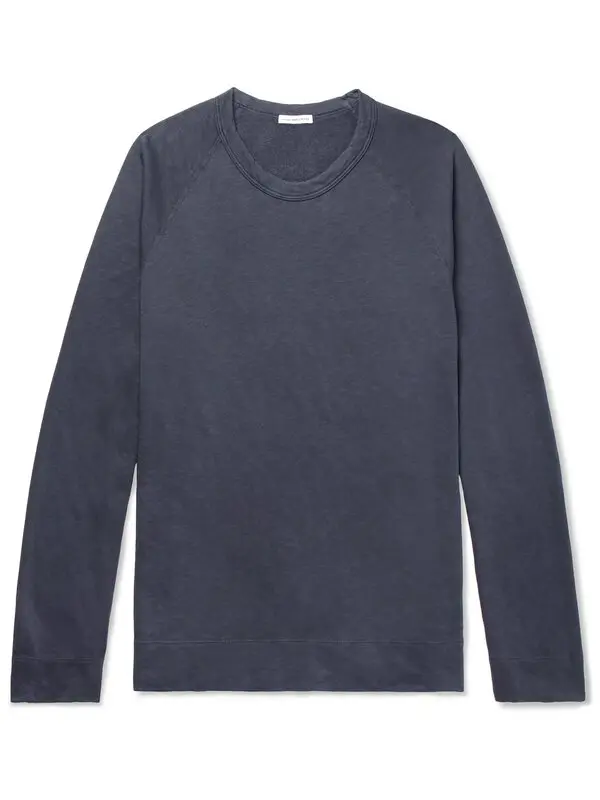 JAMES PERSE Loopback Supima Cotton-jersey Sweatshirt - Blue