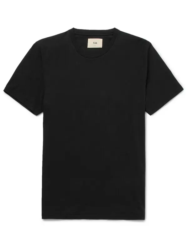 Folk Assembly Cotton-jersey T-shirt - Black
