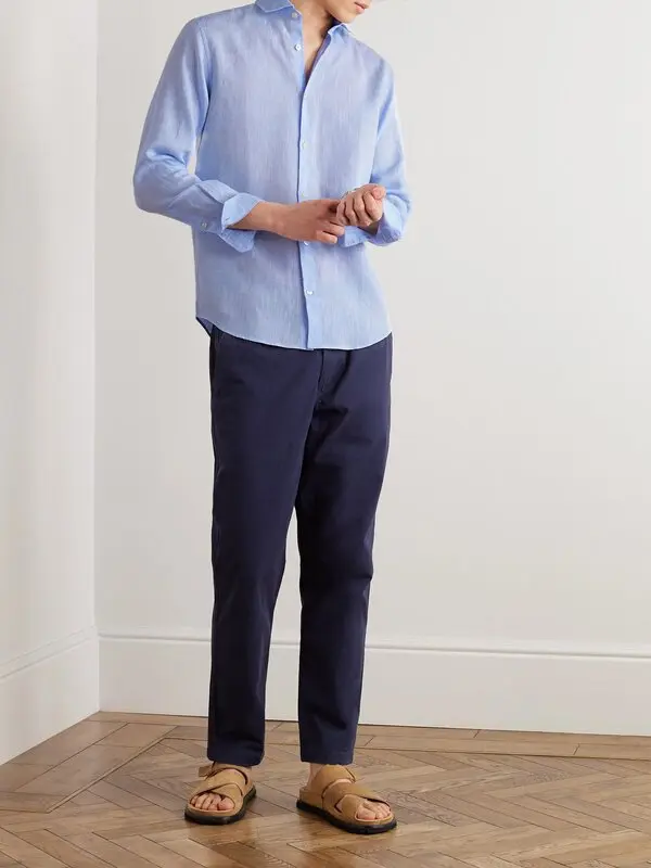 Frescobol Carioca Linen Shirt - Blue
