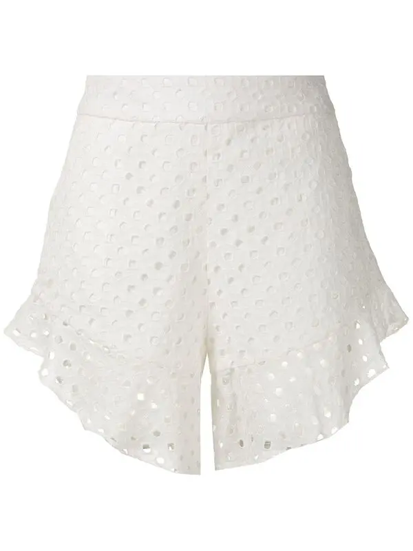 OLYMPIAH Orchid Patterned Shorts - White