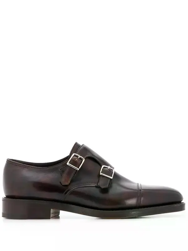 John Lobb William Buckled Monk Shoes - Brown