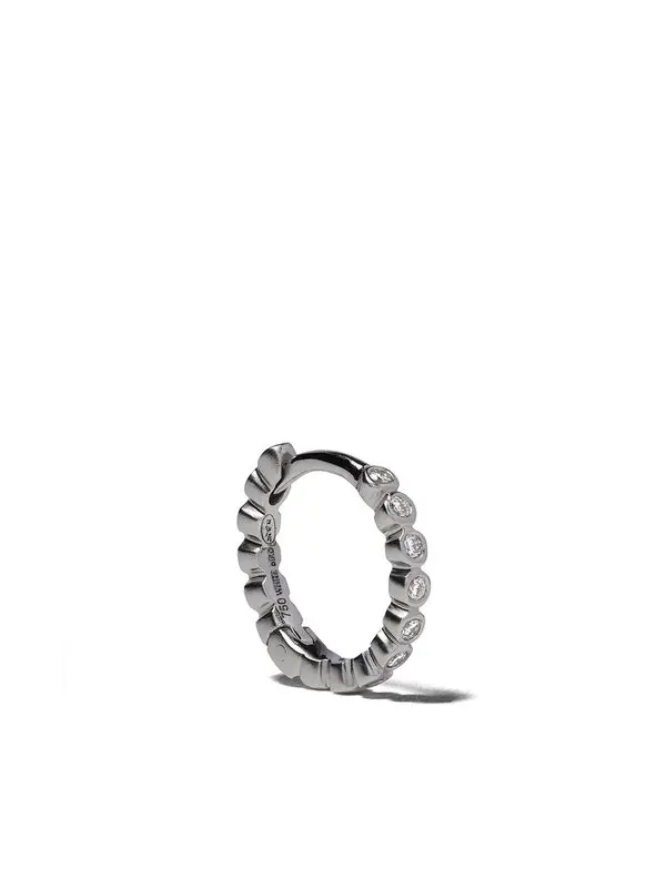 WE BY WHITEBIRD 18kt Gold Diamond Estelle Hoop Single Earring - Silver