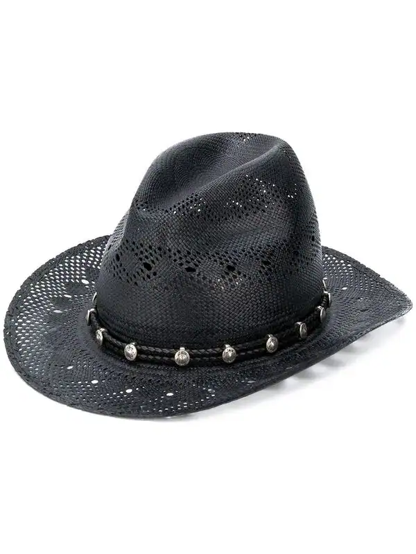 Saint Laurent Straw Cowboy Hat In Black - 34% Off | Editorialist