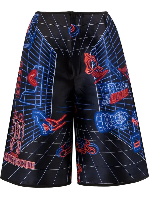 QUETSCHE All-over Print Knee-length Shorts