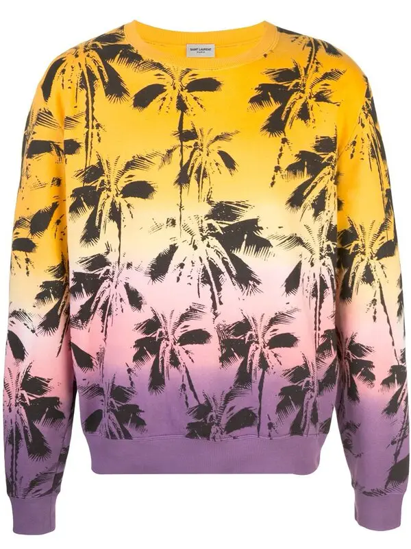 Saint Laurent Palm Trees Print Sweatshirt
