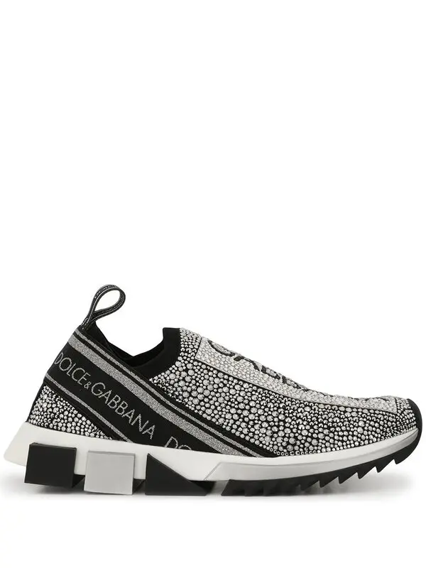 Dolce & Gabbana Sorrento Crystal Embellished Sneakers - Black