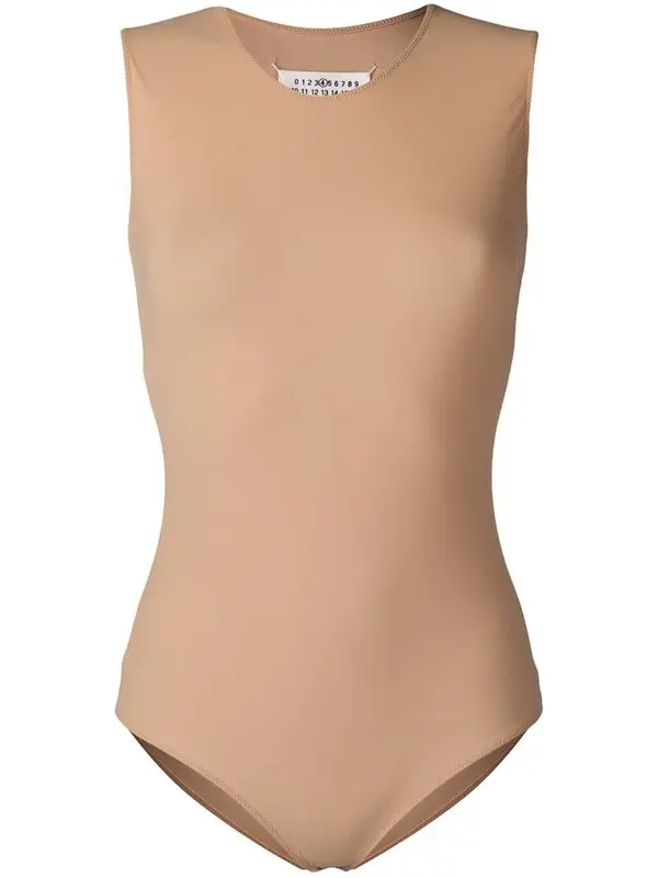 MAISON MARGIELA Sleeveless Jersey Bodysuit - Neutrals