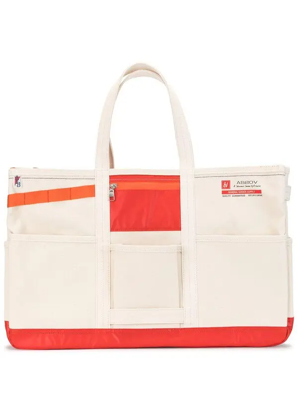 AS2OV Alberton Canvas Tote Bag - White