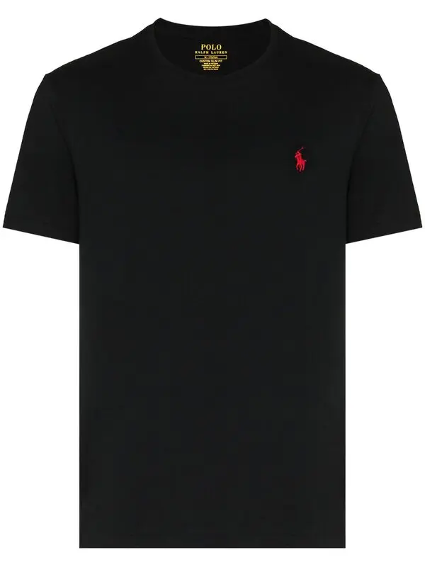 Ralph Lauren Logo-embroidered T-shirt - Black