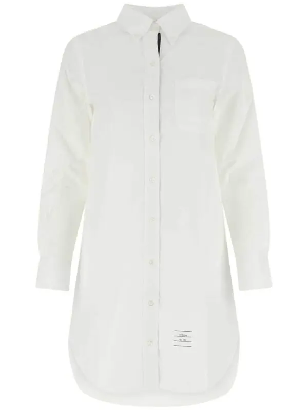 Thom Browne Poplin Shirt Dress - White
