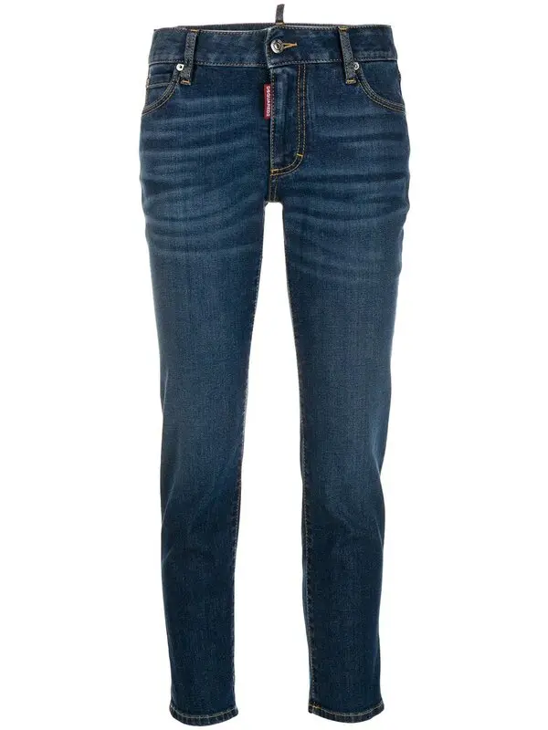 Dsquared2 Logo Appliqué Mid Rise Jeans