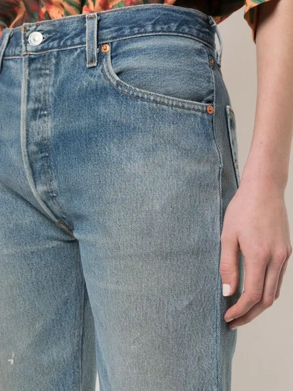 RE/DONE Knee Length Denim Shorts