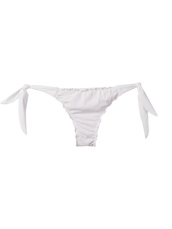 AMIR SLAMA Ruffled Trim Bikini Bottom - White