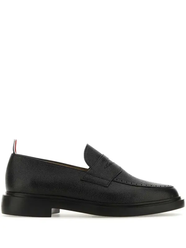 Thom Browne Pebble-grain Penny Loafers - Black