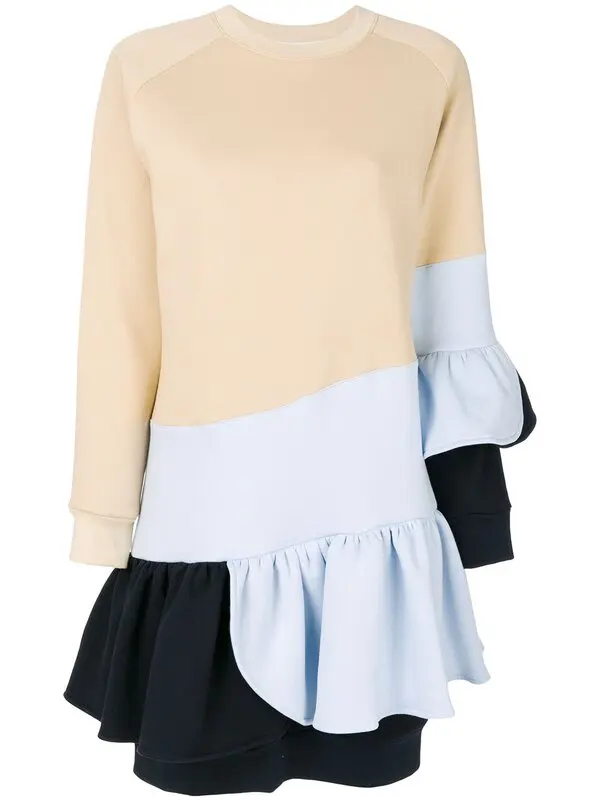 IOANA CIOLACU Colour-block Frill Dress