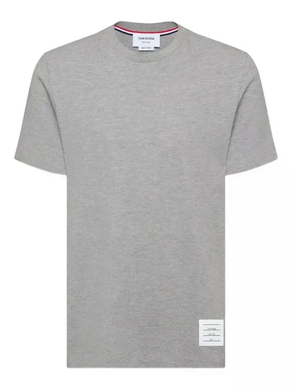Thom Browne 4-bar Stripe Cotton T-shirt - Grey