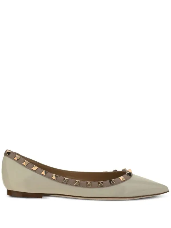Valentino Garavani Rockstud Ballet Flats - Neutrals