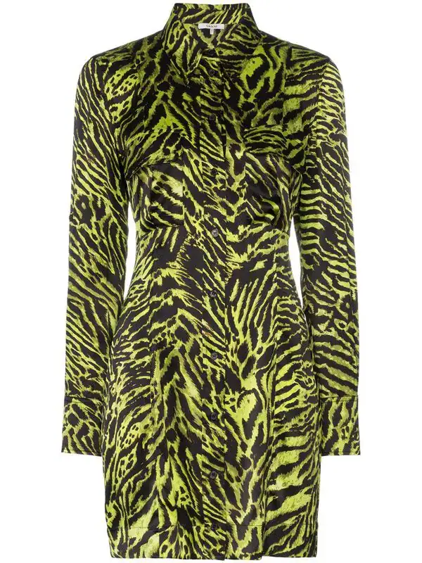 green emerald velvet dress Henrietta Mini Shirt Dress main image 0